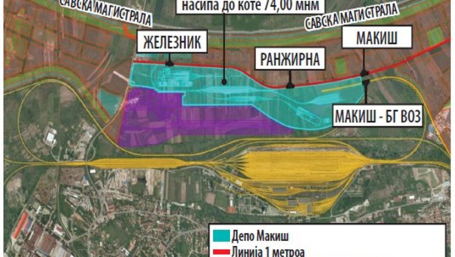 LOKACIJA MAKIŠKO POLJE: Depo metroa uz stameni kompleks