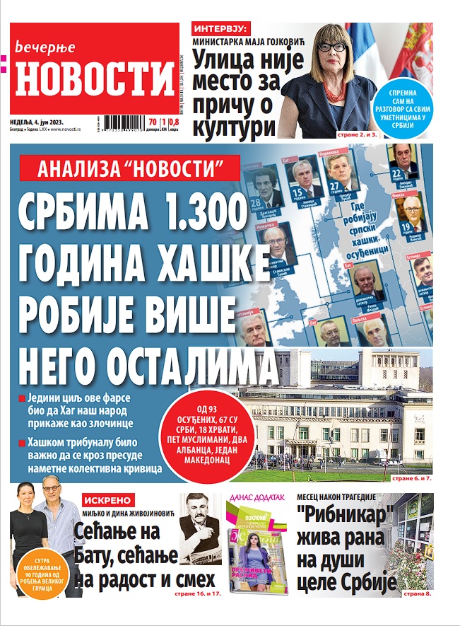 Večernje novosti - Naslovna strana - Štampano izdanje za 04.06.2023 ...